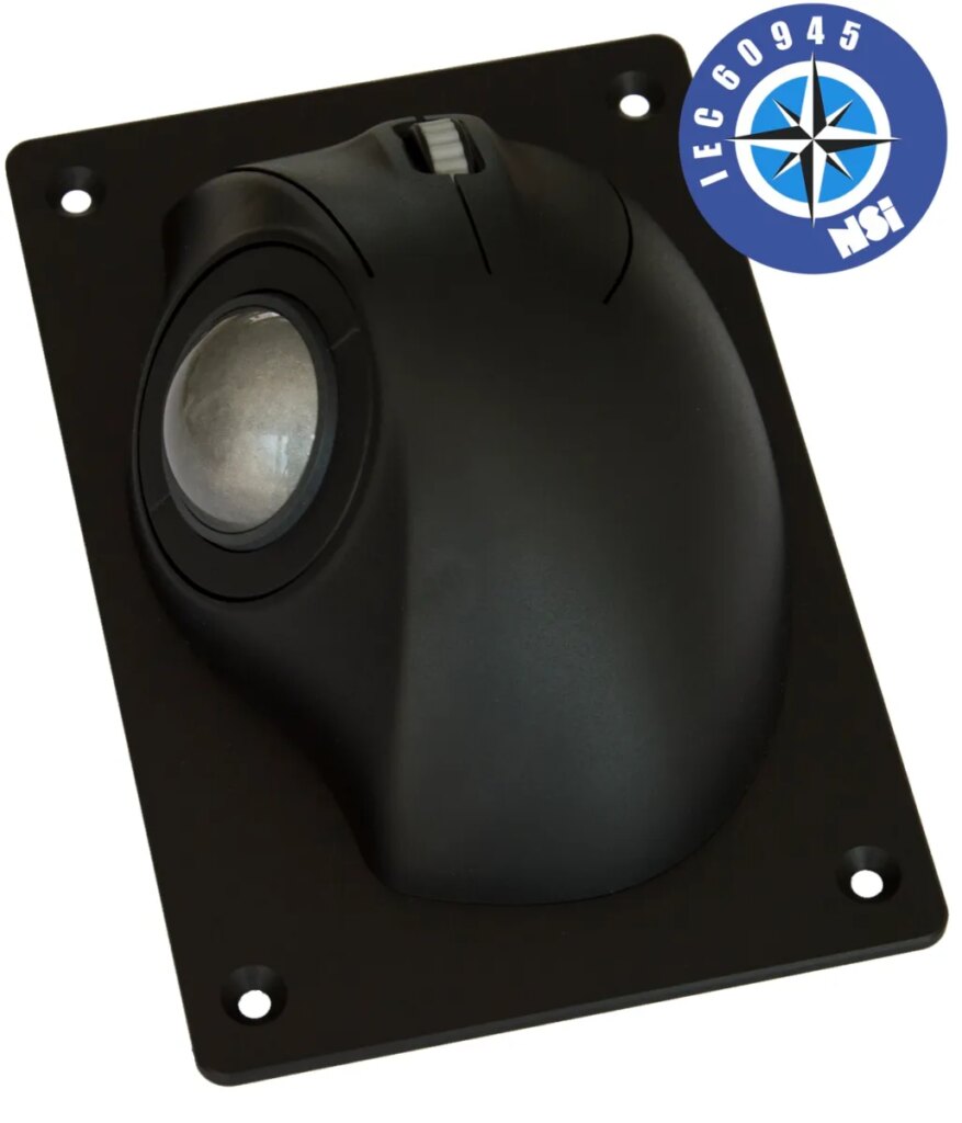 Trackball, panel mount, USB, black top - MH Productcatalogus