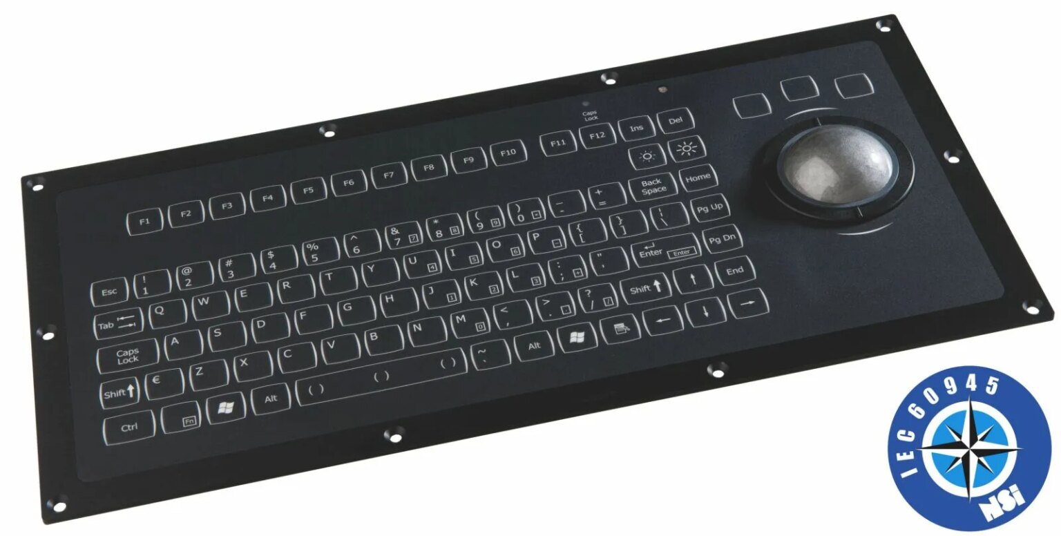 Keyboard, Trackball, us-qwerty, panel mount, USB - MH Productcatalogus