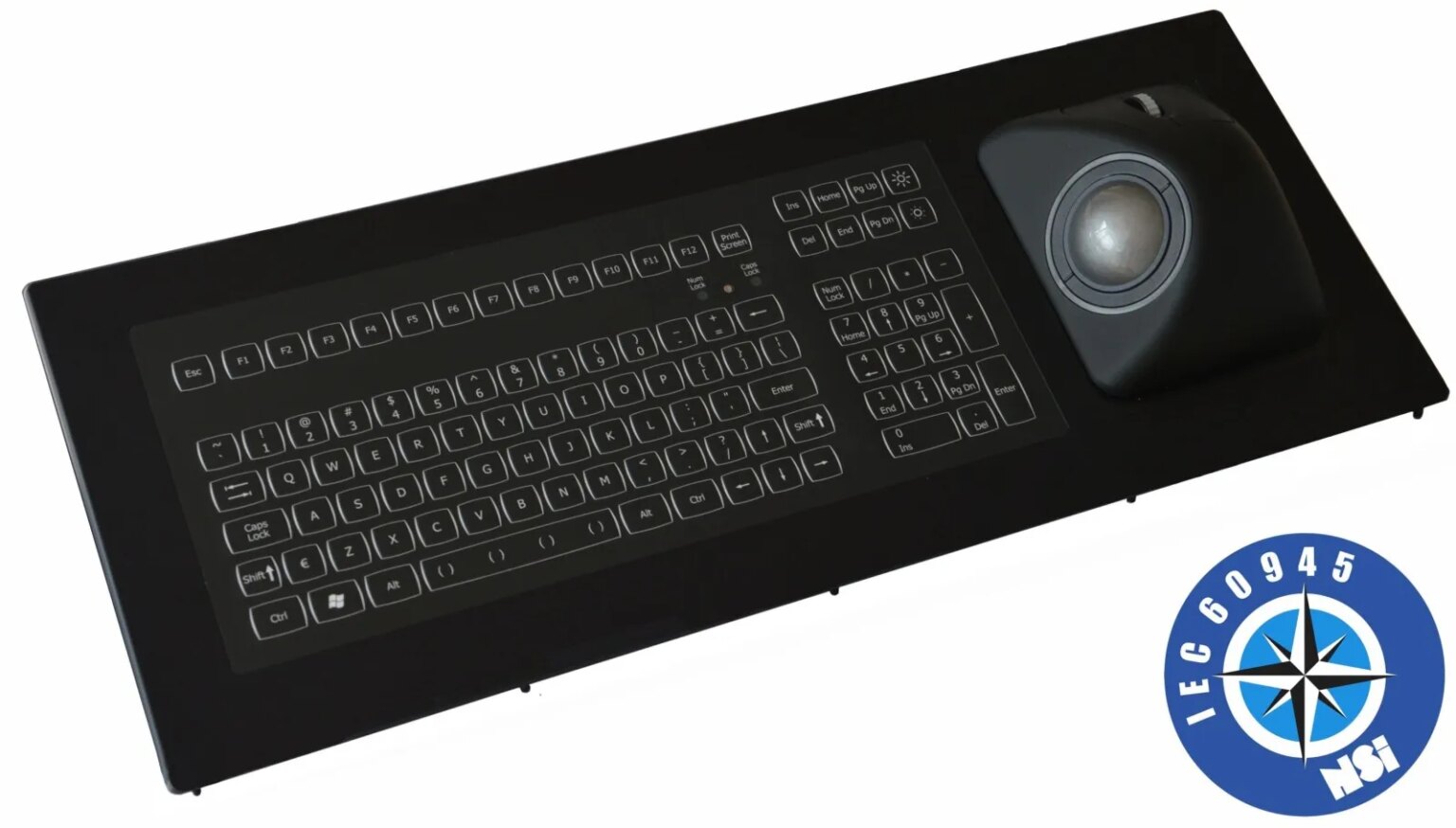 Keyboard, Trackball, us-qwerty, panel mount, USB - MH Productcatalogus