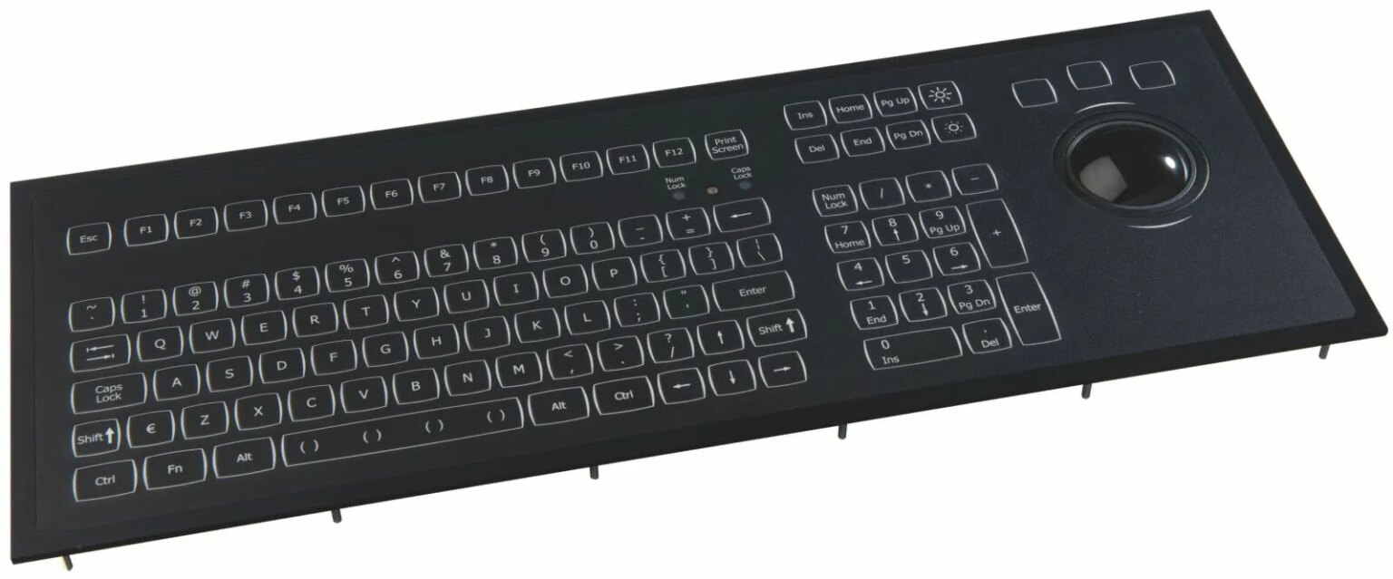 Keyboard, Trackball, us-qwerty, panel mount, USB - MH Productcatalogus