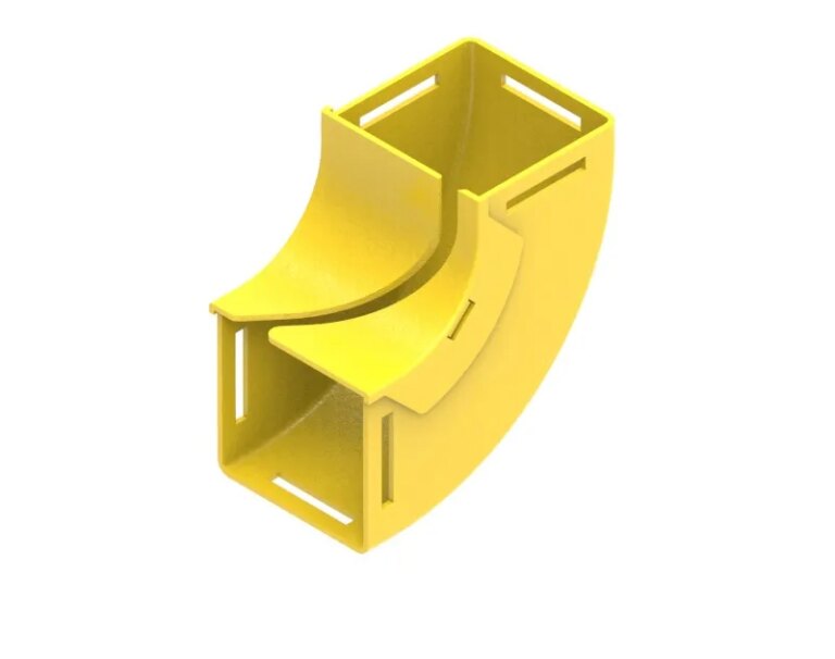 Elbow Assembly Up 90° Internal Slot 50mm Duct - MH Productcatalogus
